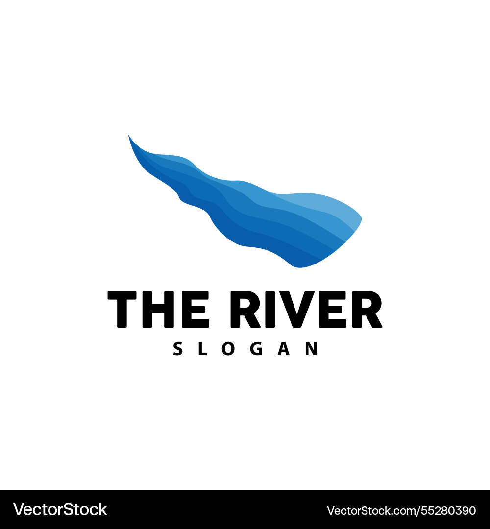 River logo design creek riverside Royalty Free Vector Image