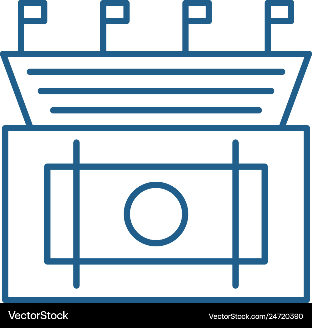 Sports field line icon concept flat Royalty Free Vector