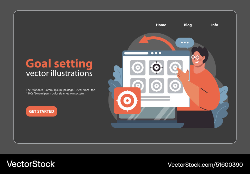 Strategically planning goal setting on a digital Vector Image