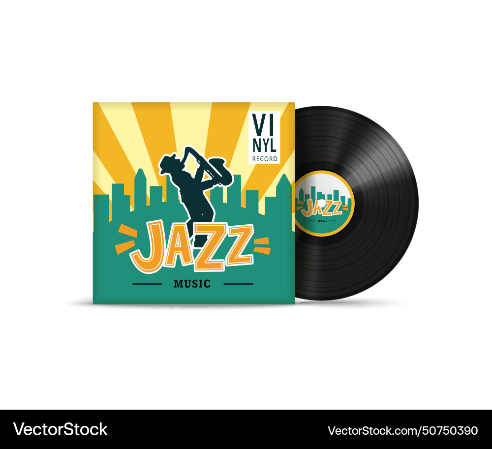 Vinyl record cover design Royalty Free Vector Image