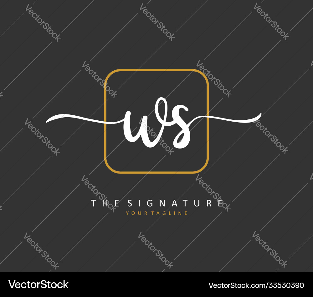 W s ws initial letter handwriting and signature Vector Image