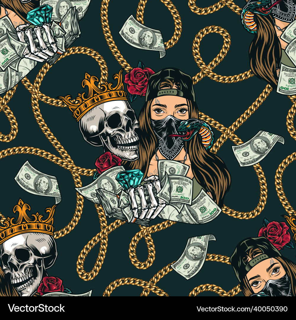 Wealth and money seamless pattern Royalty Free Vector Image