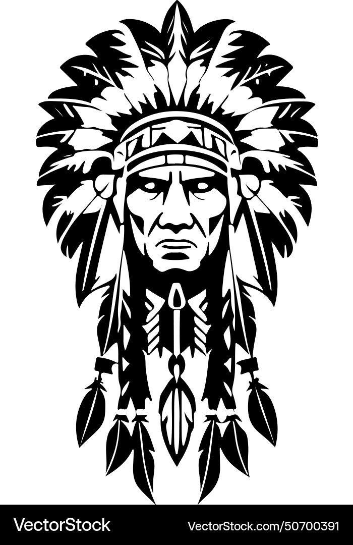 A breathtaking iconic native american chief Vector Image