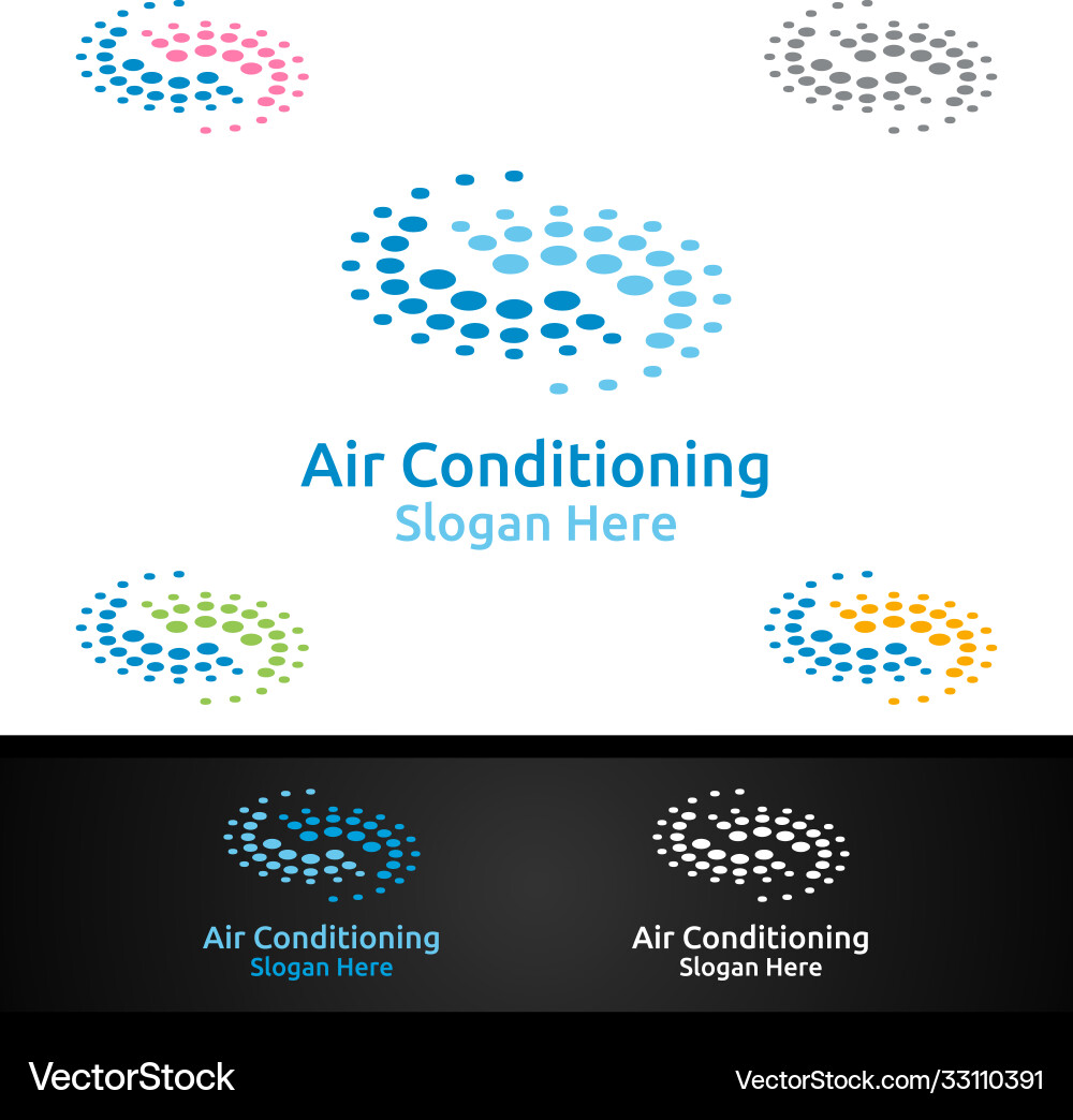Air Conditioning & Heating Logo Royalty Free Vector