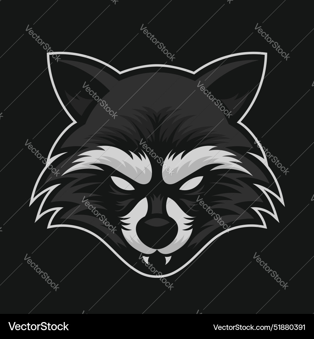 Angry raccoon logo mascot design Royalty Free Vector Image