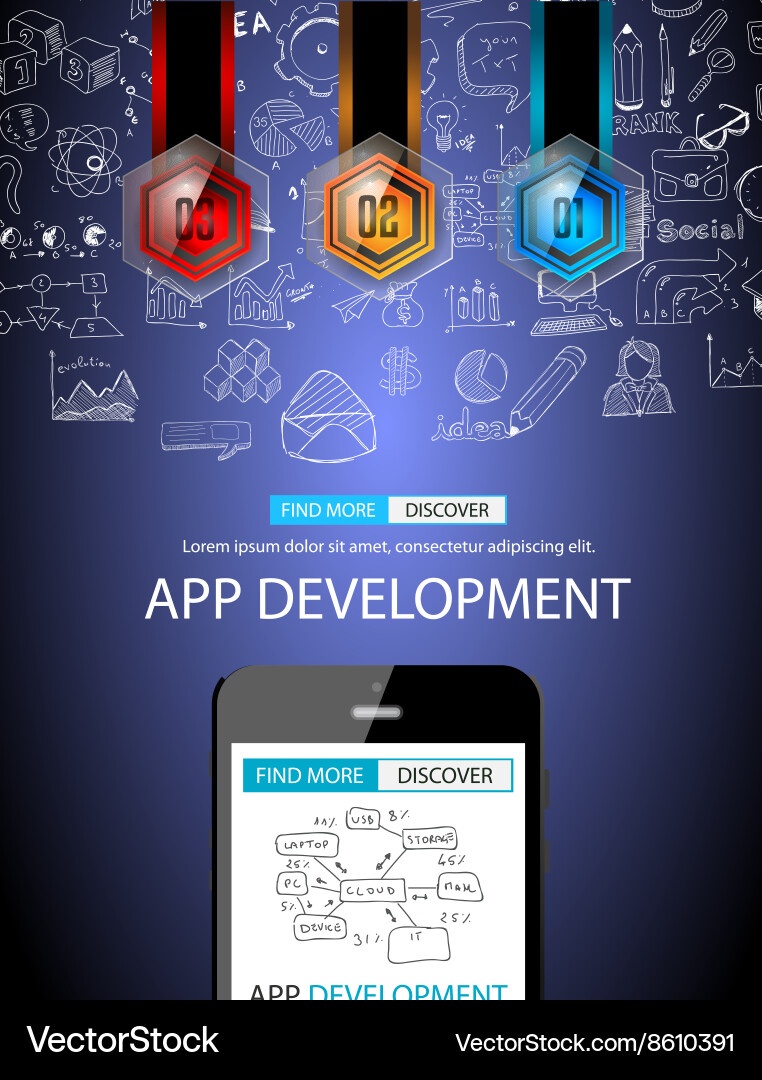 App development infographic concept background Vector Image