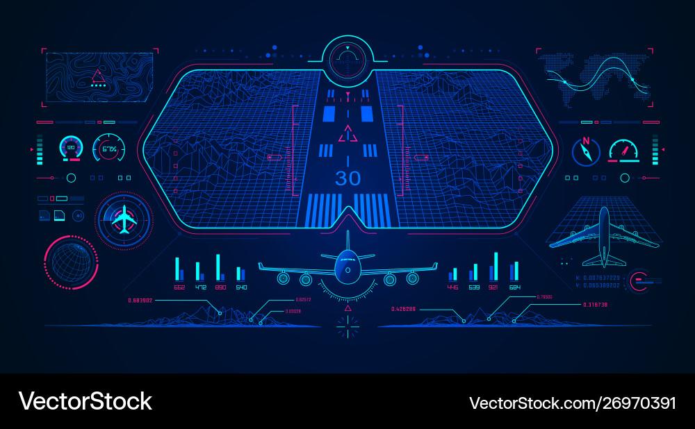 Aviation interface Royalty Free Vector Image - VectorStock