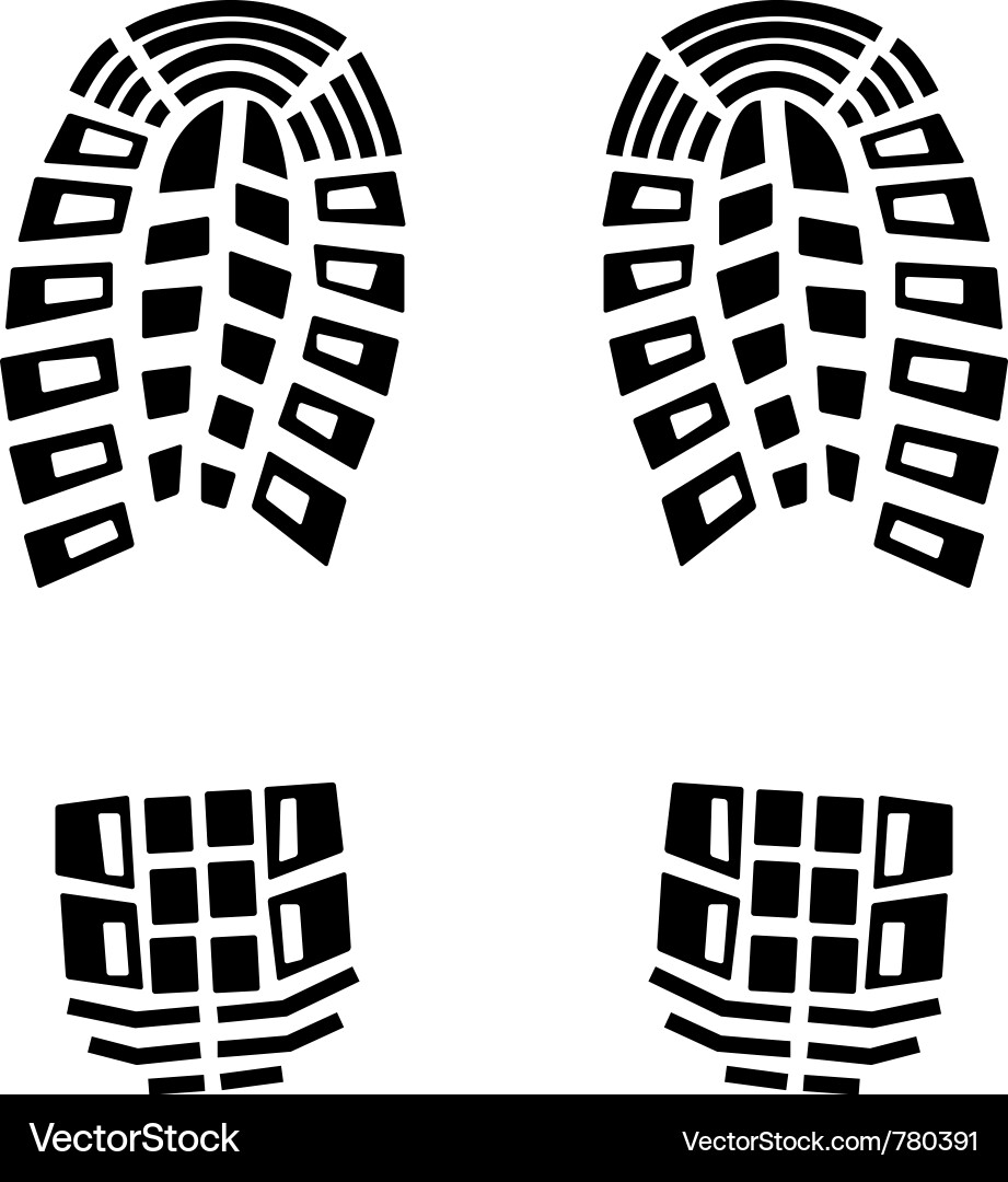 Black footstep background Royalty Free Vector Image