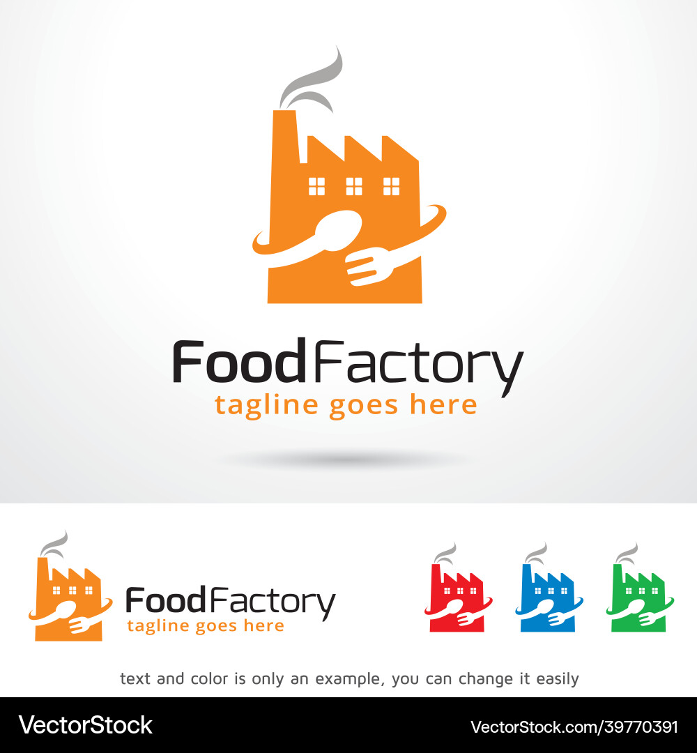 Food factory logo template Royalty Free Vector Image
