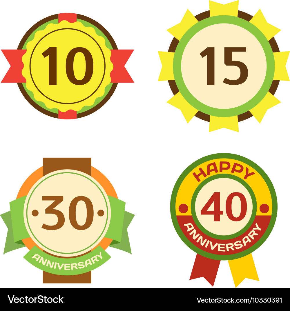 Happy birthday badges set Royalty Free Vector Image
