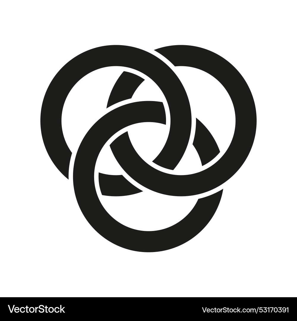Icon with 3 interlocking circles eps 10 Royalty Free Vector