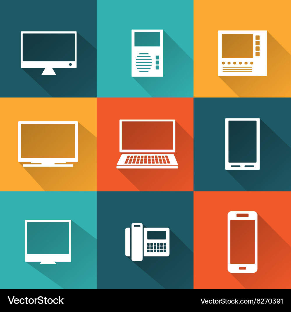 Icons of computers Royalty Free Vector Image - VectorStock