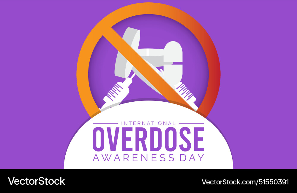 International overdose awareness day Royalty Free Vector
