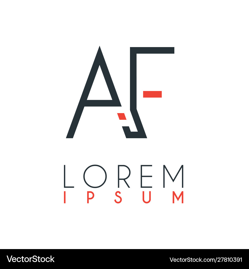 Logo between letter a and f or af Royalty Free Vector Image