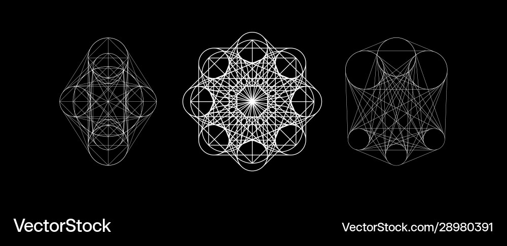 Mystical spirograph symbols spirituality Vector Image