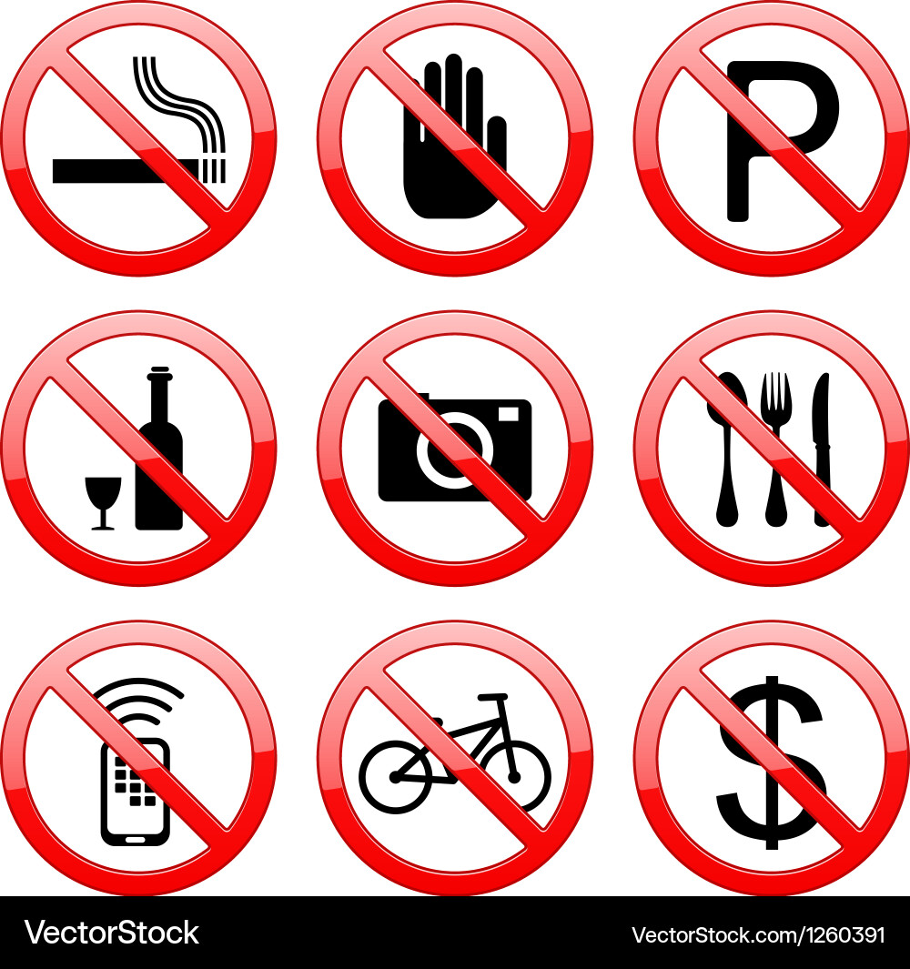 No sign icons Royalty Free Vector Image - VectorStock