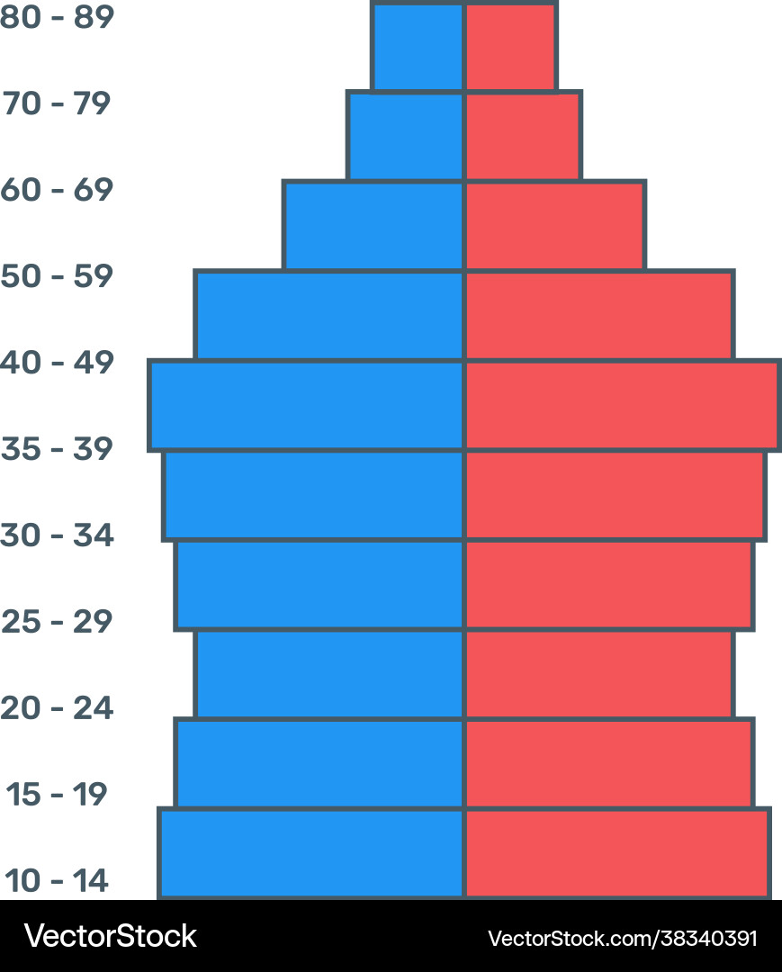 Population pyramid diagram Royalty Free Vector Image