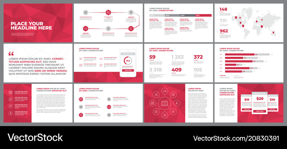 Presentation templates elements Royalty Free Vector Image