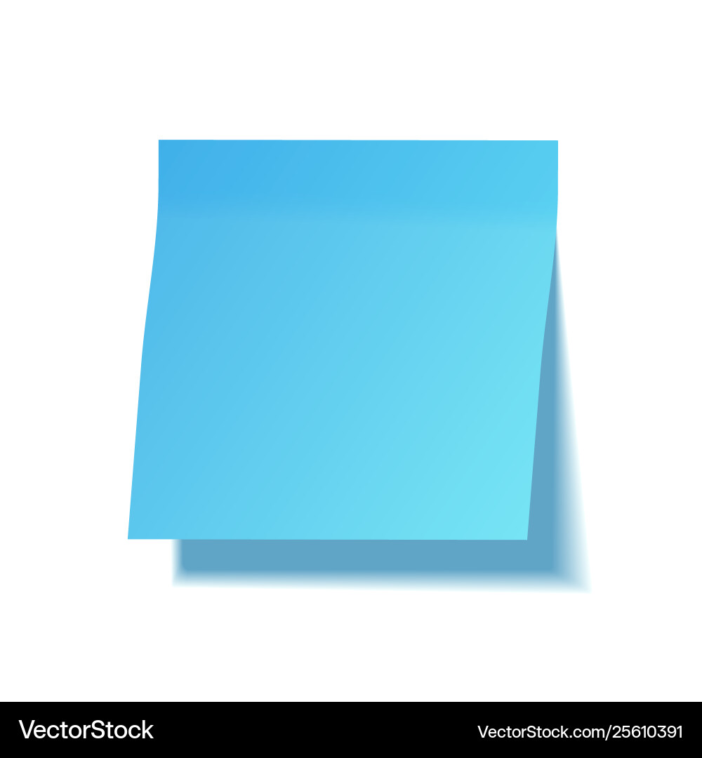 Realistic sticky note with shadow blue paper Vector Image
