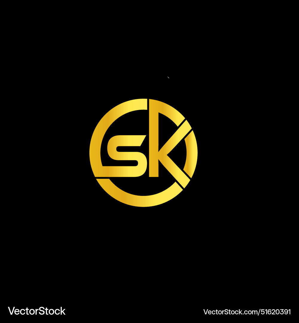 Sk ks s k abstract letters logo monogram Vector Image