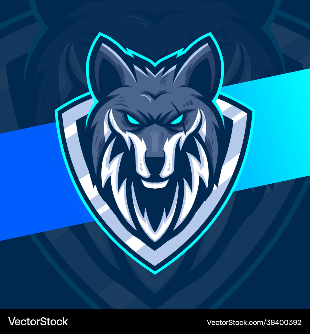 Aggressive Wolf Mascot Logo Royalty Free Vector Image