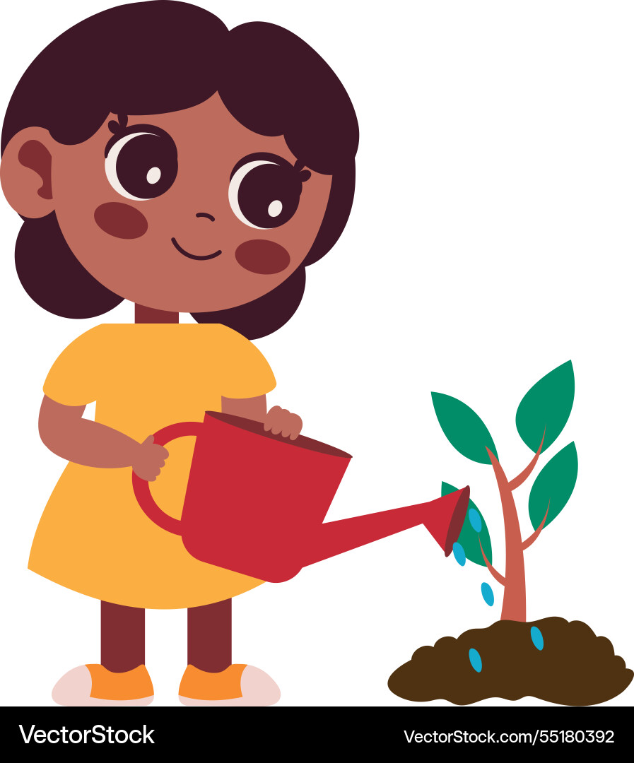 Boy planting tree sapling Royalty Free Vector Image