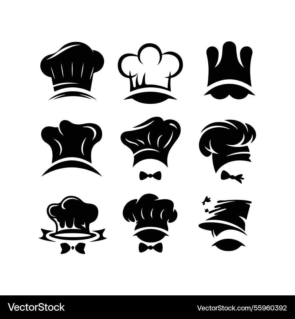 Chef head icon on black button with white rollover