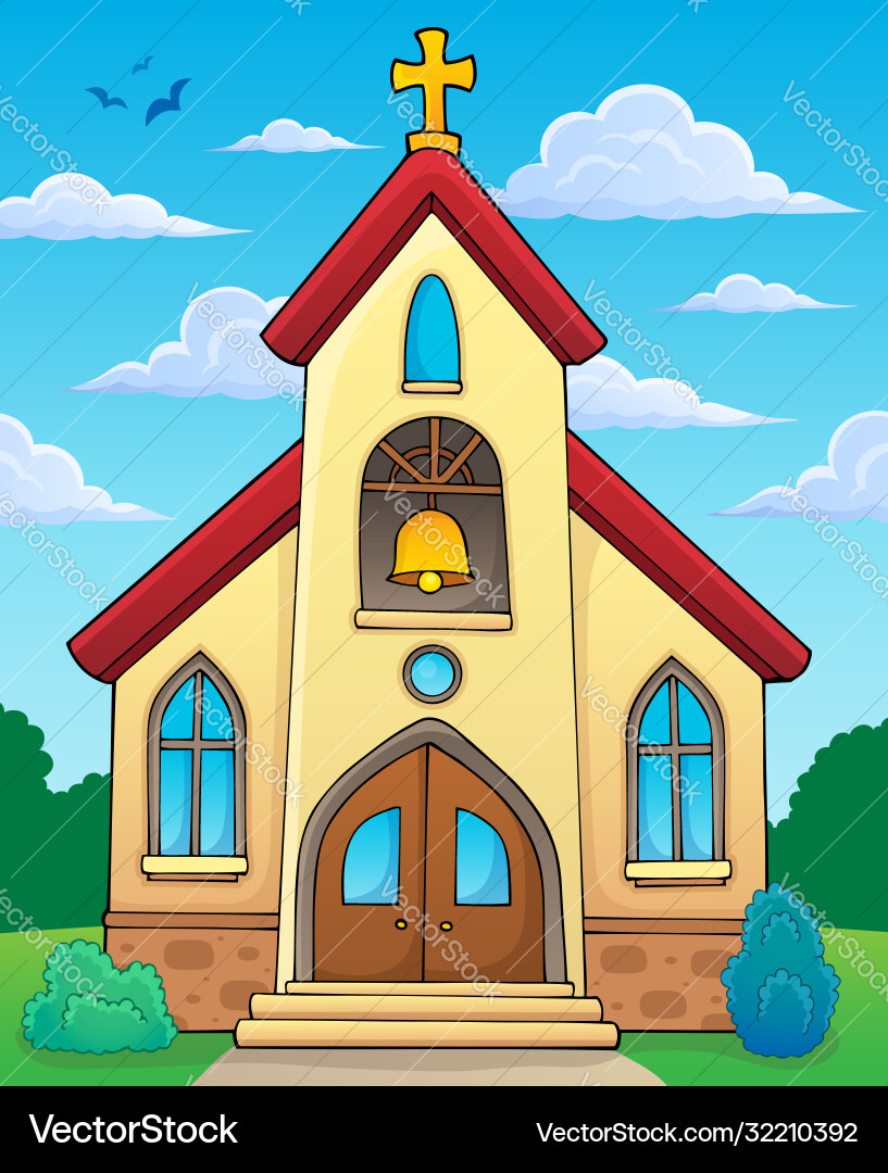 Church building theme image 2 Royalty Free Vector Image