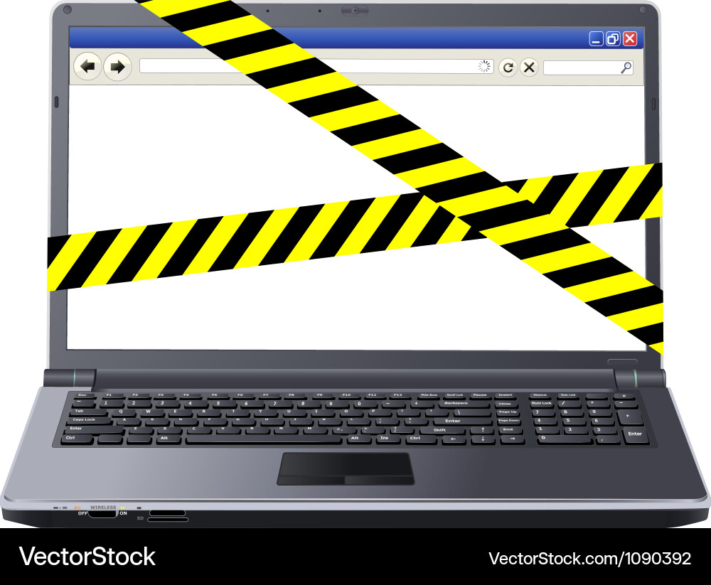 Dangerous laptop Royalty Free Vector Image - VectorStock