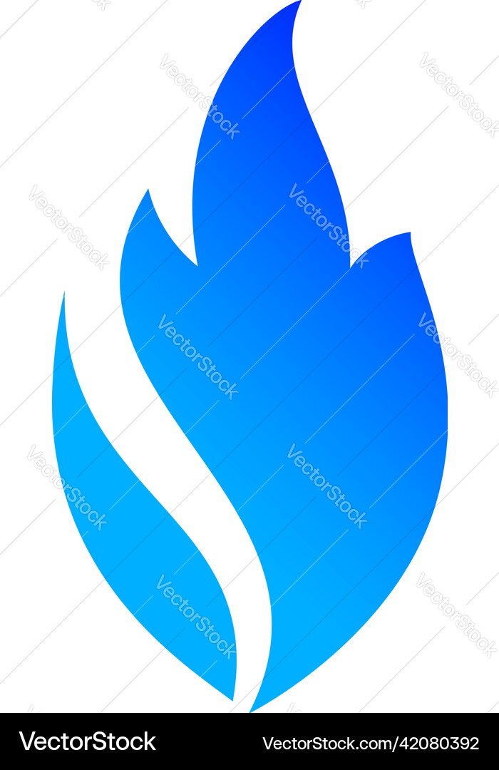Fire flames set blue icons Royalty Free Vector Image