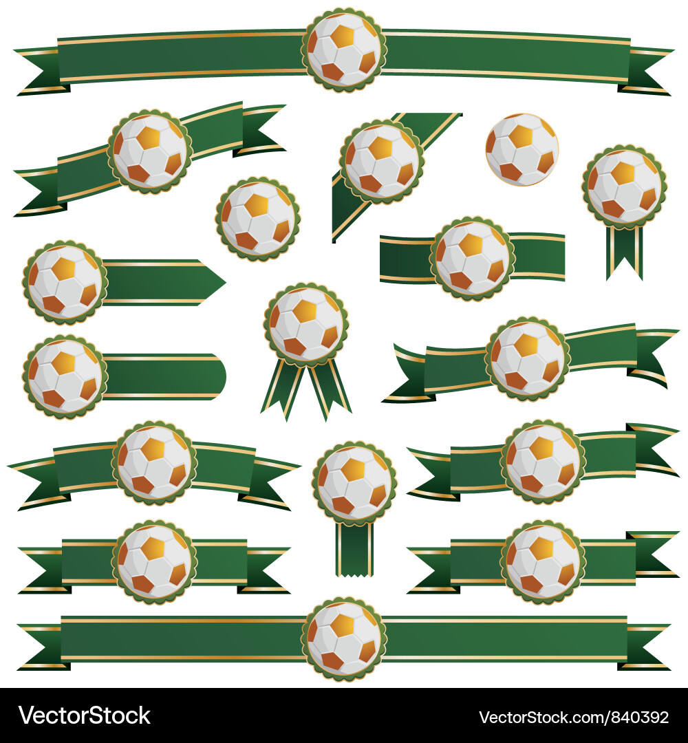 Football ribbons Royalty Free Vector Image - VectorStock
