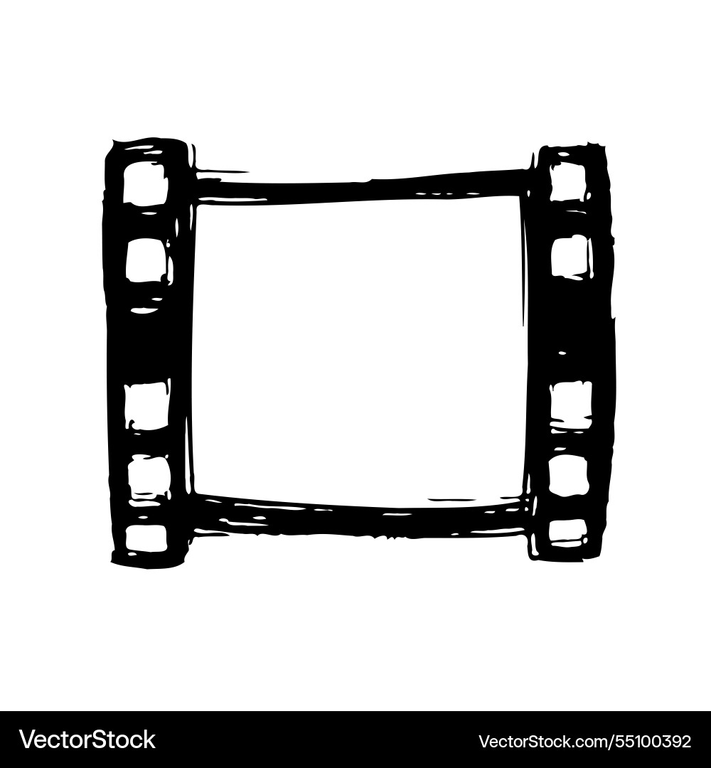 Hand drawn film reel frame Royalty Free Vector Image