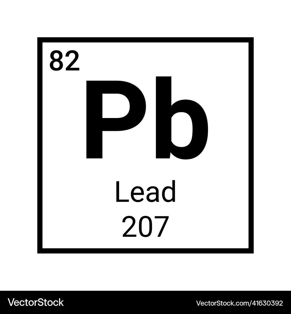 Lead Element Icon - Periodic Table Royalty Free Vector Image