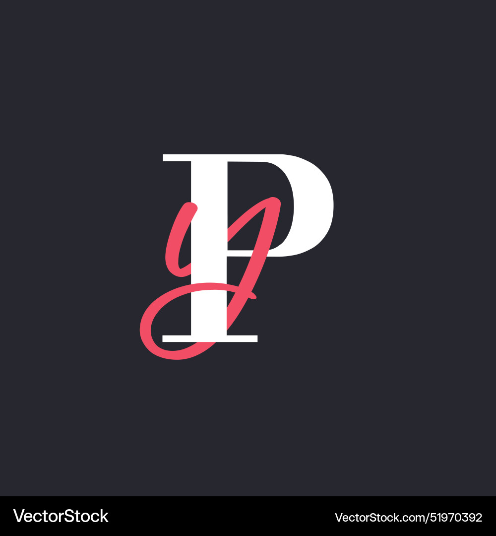 Letter py logo perfectly blended initials Vector Image