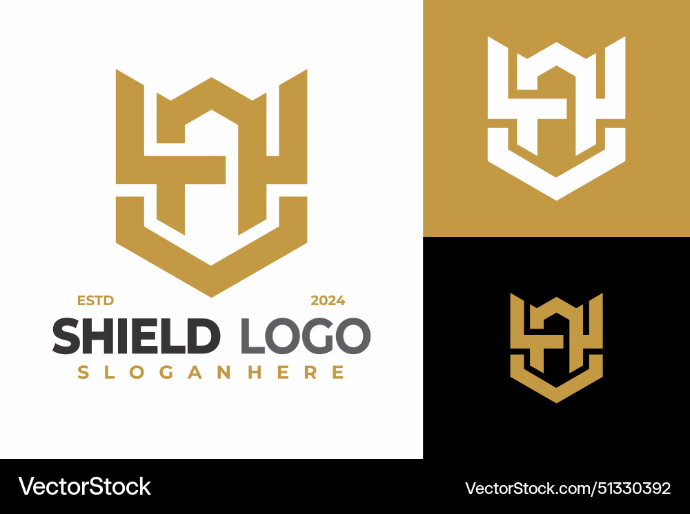 Letter va or av shield logo design symbol icon Vector Image