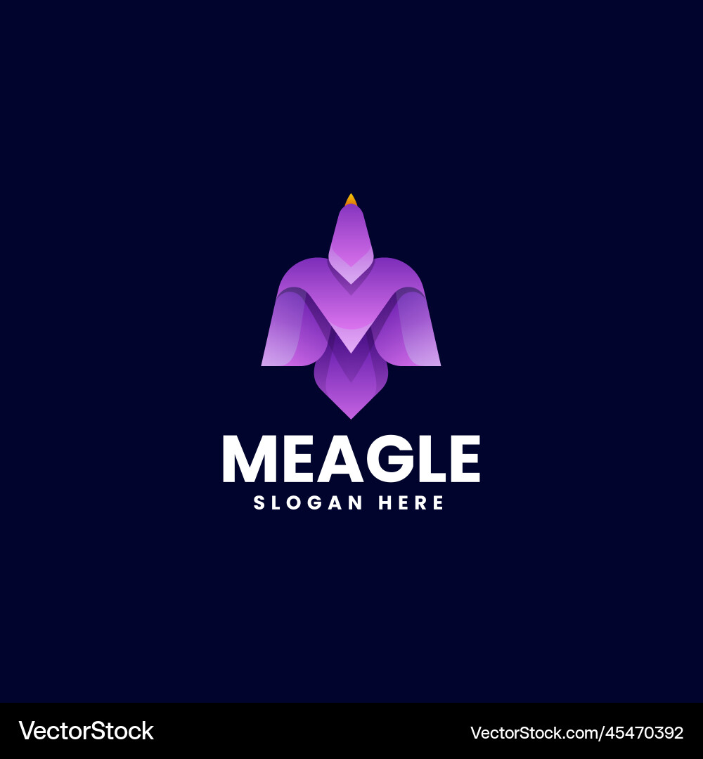 Logo letter m eagle gradient colorful style Vector Image