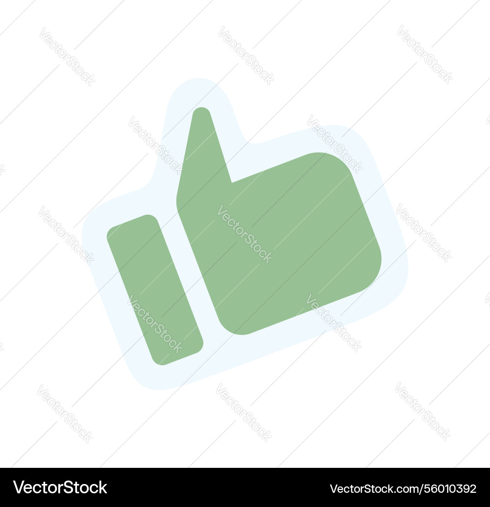 Sticker icon of thumbs up Royalty Free Vector Image