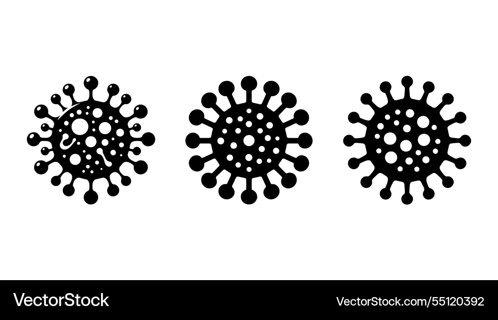 Three simple virus icons on a white background Vector Image