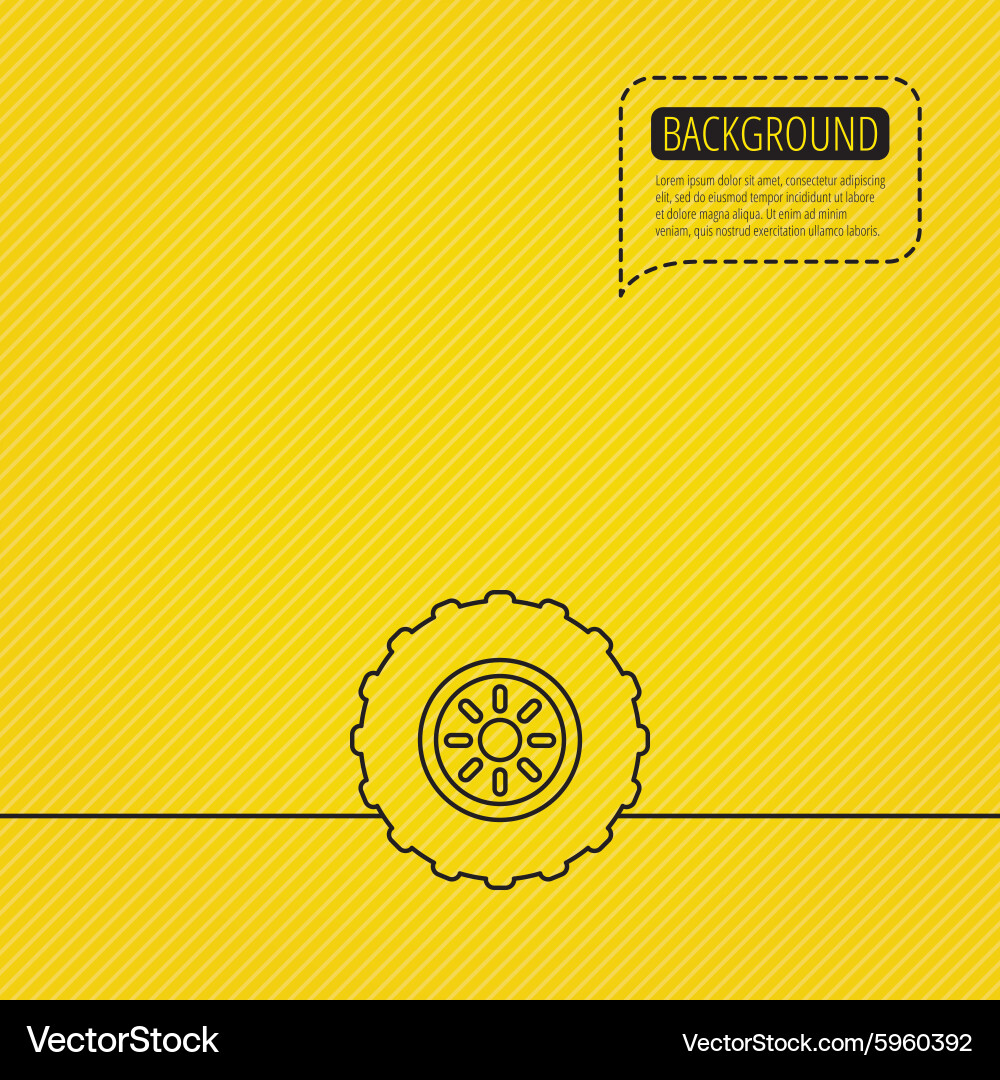 Tractor wheel icon tire service sign Royalty Free Vector