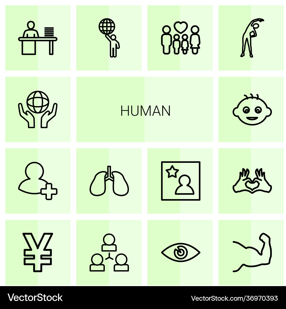 14 human icons Royalty Free Vector Image - VectorStock