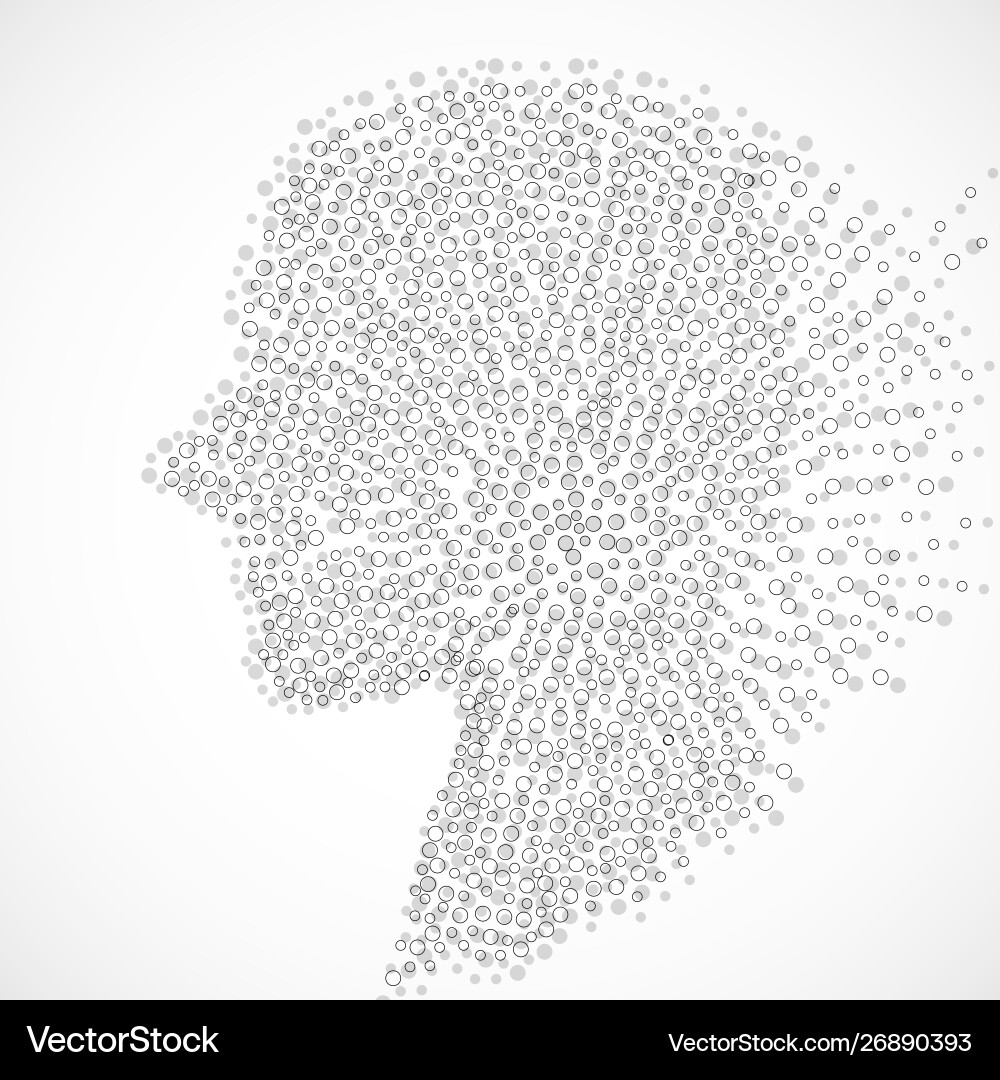 Abstract silhouette human head with circles – Royalty-Free Vector ...
