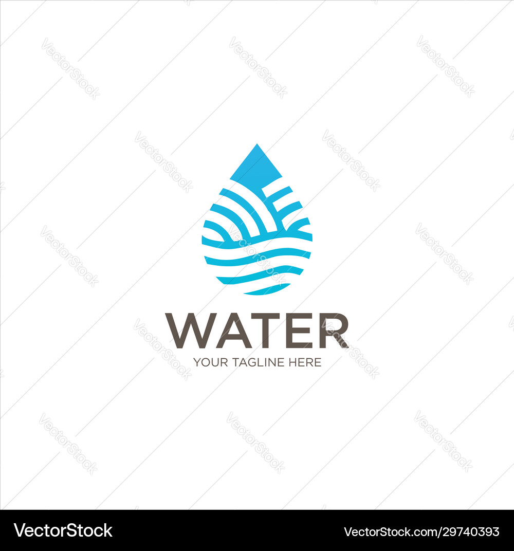 Abstract wave water drop logo design stock Vector Image