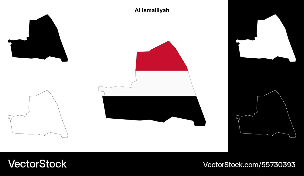 Al ismailiyah outline map Royalty Free Vector Image