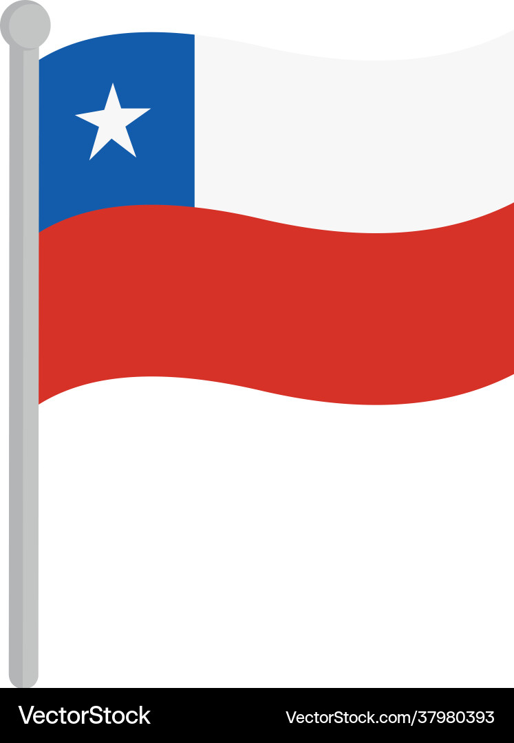 Chile flag pole Royalty Free Vector Image - VectorStock