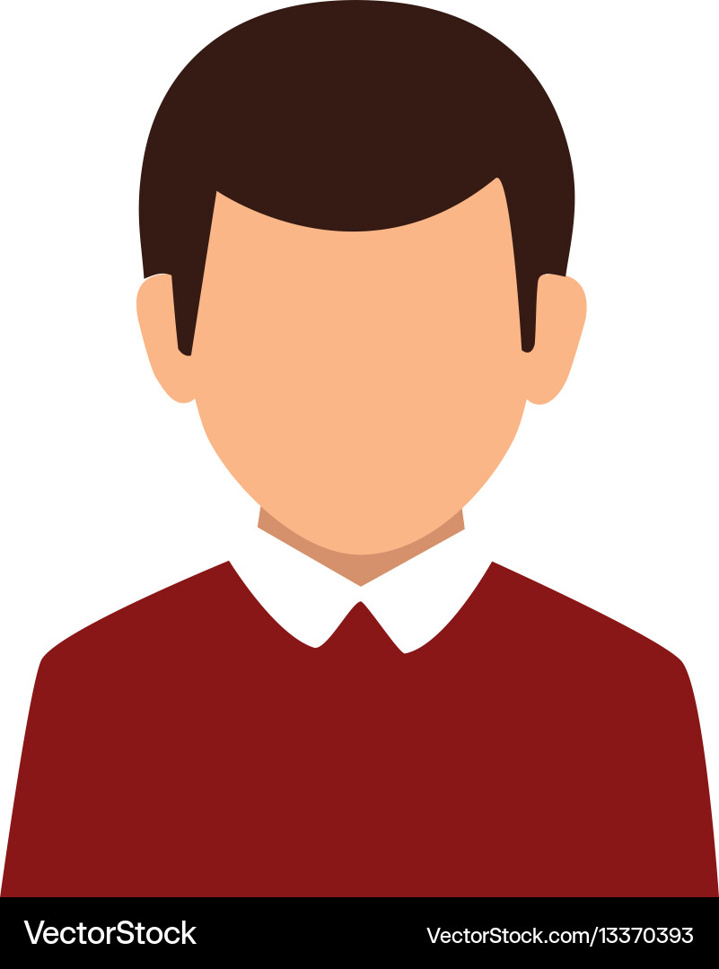 Color silhouette faceless half body man with t Vector Image