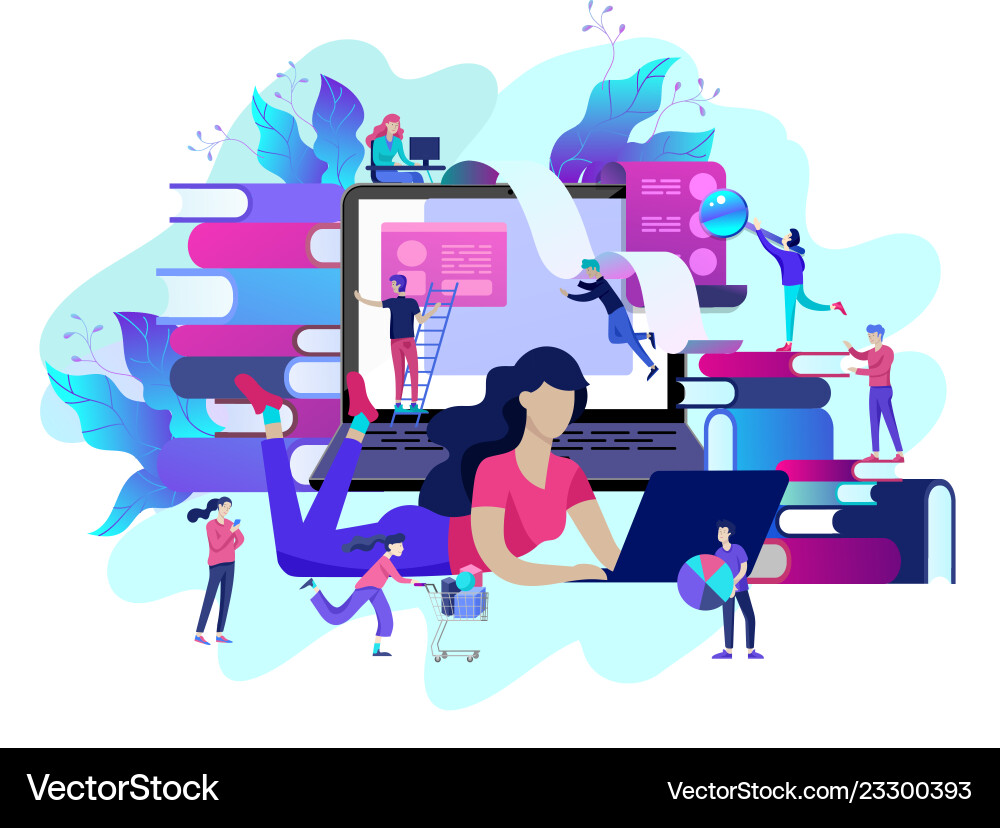 Concept education people internet studying Vector Image