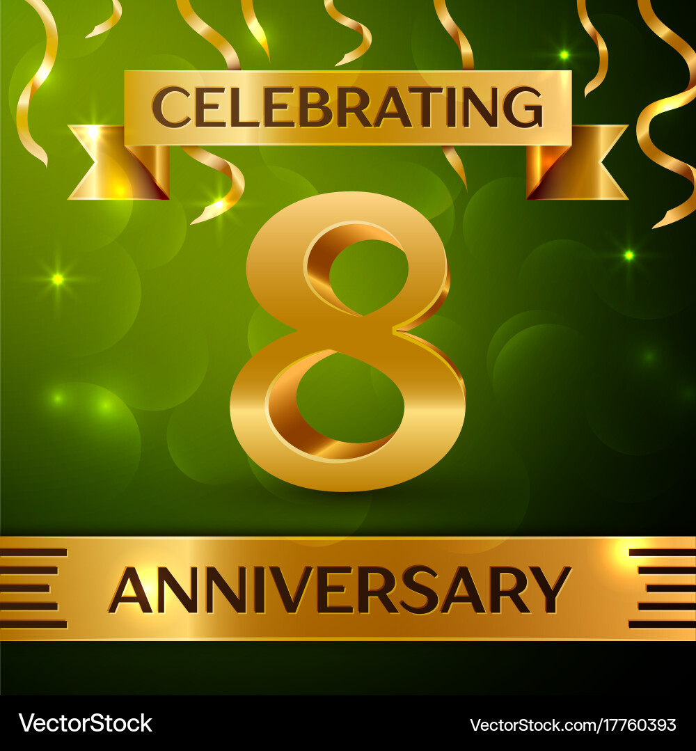 Eight years anniversary celebration design Vector Image