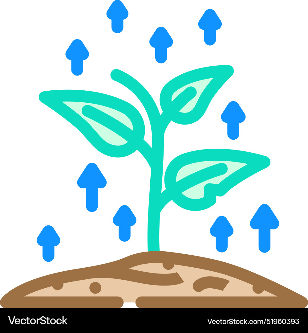 Growing plant progress color icon Royalty Free Vector Image