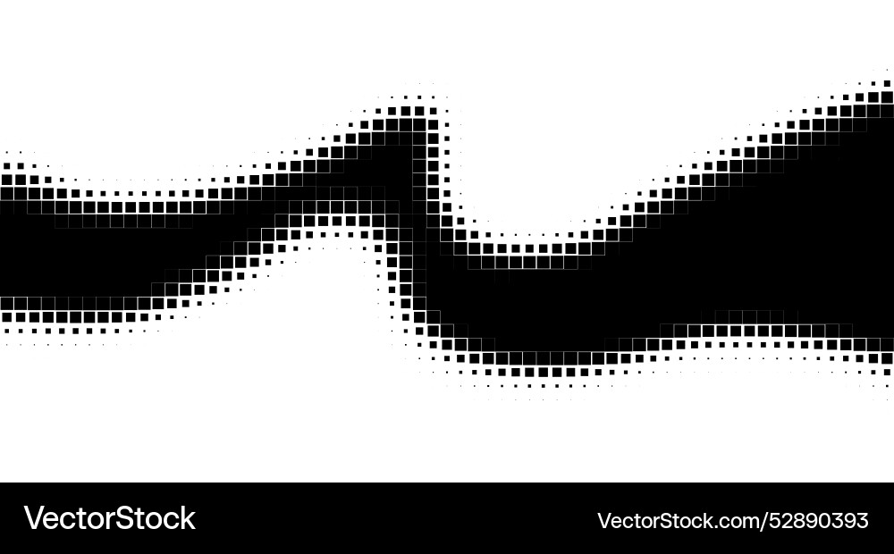Halftone rhythm wave halftone square dots pattern Vector Image