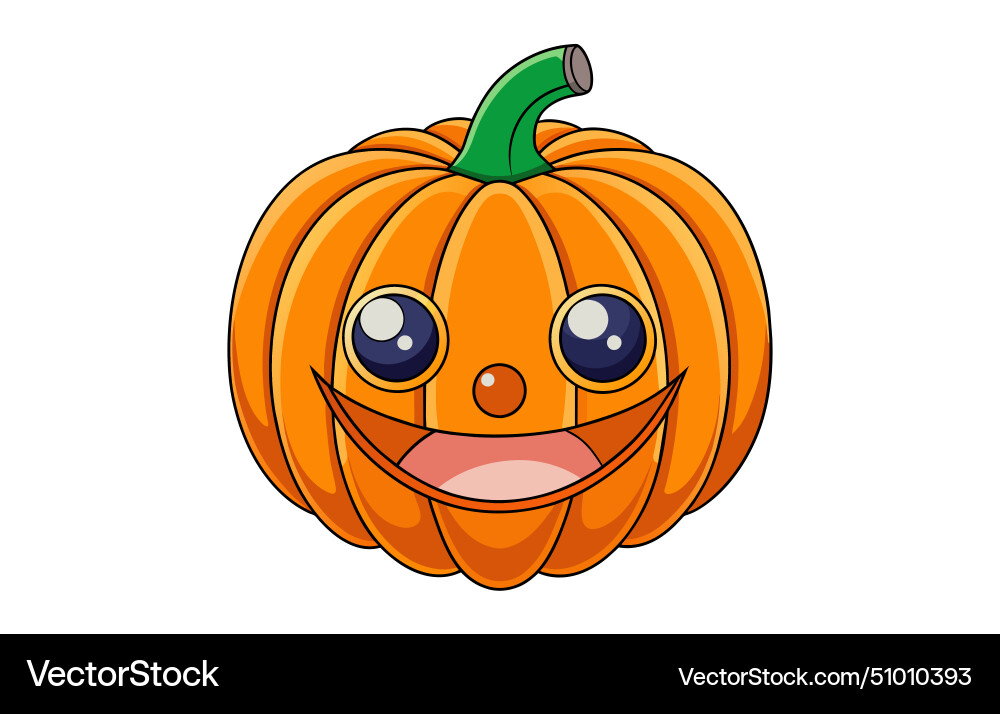 Happy jack-o-lantern character cartoon Royalty Free Vector